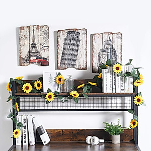 Houele 2 Pack Artificial Sunflower Garland 7.9 FT Silk Sunflower Hanging Vine with Artificial Flowers Green Leaves Wedding Table Home Decor Garden Craft Party Decoration