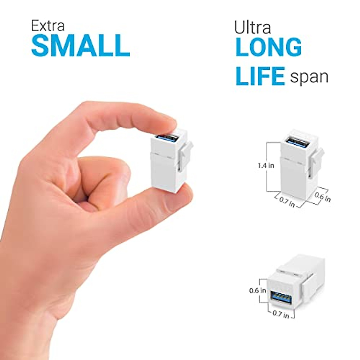 USB 3.0 Keystone Jack Inserts (5 Pack)