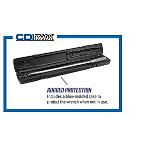 CDI 1002MFRMH Dual Scale Micrometer Adjustable Click Style Torque Wrench with Metal Handle - 3/8-Inch Drive - 10 to 100 ft. lbs. Torque Range