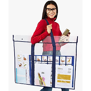 Gamenote 2 Pack Large Poster Storage Bag (31.5"×25.5") Bulletin Board Holder Art Portfolio Container for Teachers Classroom Organization
