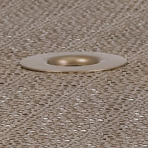 Flash Furniture Oia Commercial Grade 35.25" Round Gold Indoor-Outdoor Steel Patio Table with Umbrella Hole