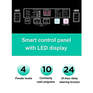 KRIB BLING Full Automatic Washing Machine with LED Display, 25 lbs Portable Washer Drain Pump, Come with a Glass Cover, 8 Programs & 8 Water Levels Selections, Ideal for Camping, Apartment, Dorm, Grey