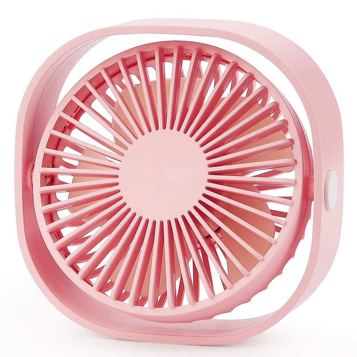 warrita USB Table Fan Portable Mini Personal Desk Fan with 360 Rotation and Adjustable 3 Speed for Office, Travel-Pink