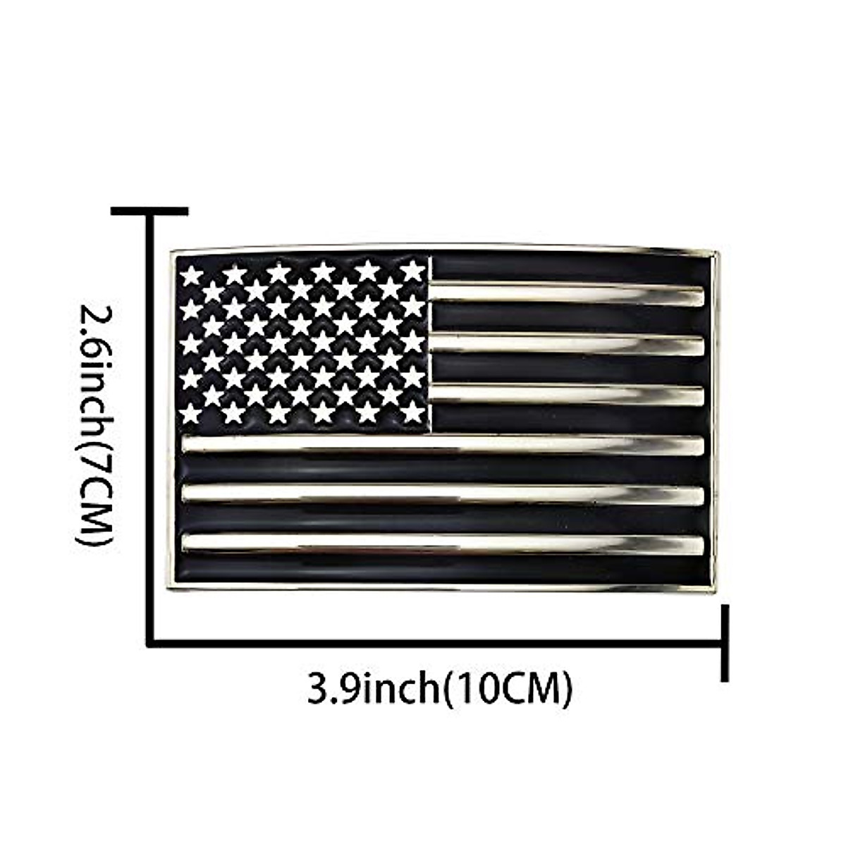 XGALBLA Mens Fashion Native American Flag Square Belt Buckle Black Enamel Medium