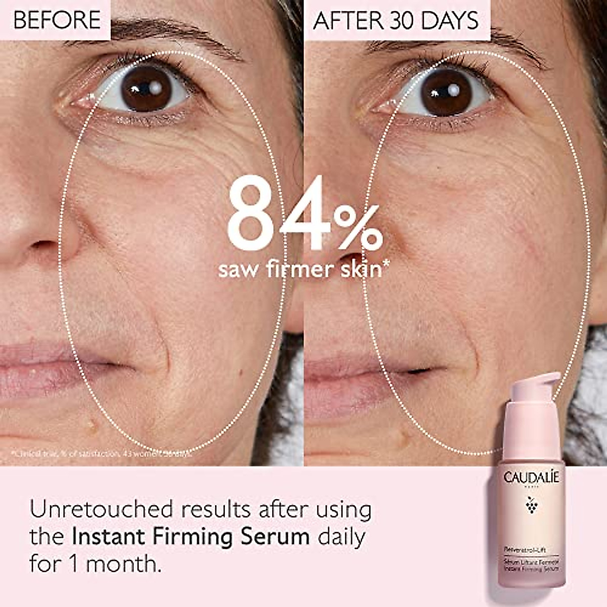 Caudalie Resveratrol-Lift Instant Firming Serum: Oil-Free Anti-Aging Serum with Resveratrol, Hyaluronic Acid & Vegan Collagen, Retinol Alternative (Serum)