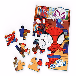 Marvel, 25-Piece Jigsaw Foam Squishy Puzzle Go Spidey! Disney Junior Spidey and his Amazing Friends Show, for Kids Ages 4 and up