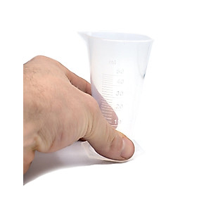 EISCO Conical Measure, 50ml - Polypropylene Plastic, Translucent - Pouring Spout - 2ml Raised Graduations - Hexagonal Base