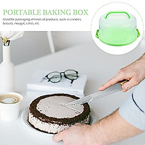 Hemoton Mini Cake Box Green Clear Cake Dome Boxes Cake Containers Carriers Cake Boards Individual Plastic Cake Pastries Muffin Cups Case Holder Containers for Dessert Cupcake 10 Inches Cake Keeper