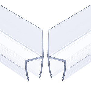AmazerBath Shower Door Side Seal Strip (Set of 2), Frameless Glass Shower Door Seal Strip - Suitable for 3/8 Inch Glass, 78 inch