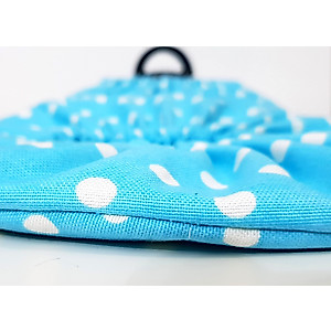 DLK - 2 X Thick Fabric Steam Catcher - Cotton Steaming Cloth Cooking - (8-11) / (20-28) cm Rice Lid Cover, Rice Brewing Cover - Steam Trap Set of 2 - Blue (RCC)