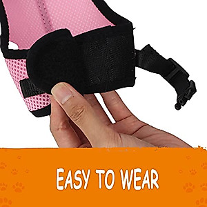 JuWow Bunny Rabbit Harness and Leash, Harness Adjustable Buckle Breathable Mesh Vest for Bunny Rabbits Walking Runnig Hiking Camping Outdoor (Chest:10.8-12.9 in, Pink)