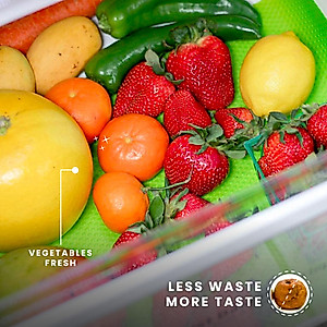 Grand Fusion Fresh Fruits Refrigerator Drawer Liner, Fridge Liners, Keep Your Produce Fresh and Juicy, Easy-to-Clean, Green, Pack of 4