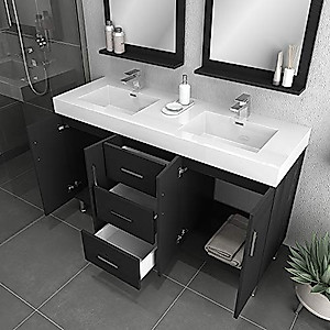 Alya Bath Ripley Bathroom Vanity, 60", Black