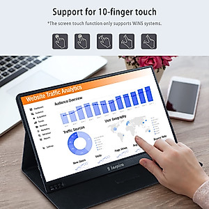 2inspira Portable Monitor External Mobile Second Extender Screen for Laptop with Touchscreen Battery, USB C 15.6 Inch, Small HDMI, Perfect for Travel, Computer, MacBook pro & air, Xbox
