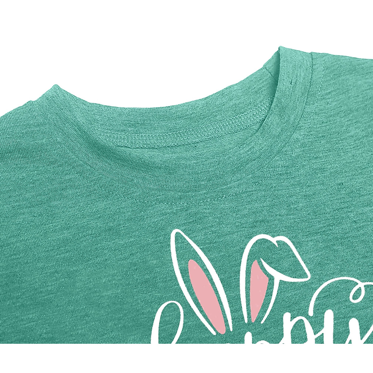 Happy Easter Shirt for Toddler Baby Girls Boys Bunny Rabbit Graphic T-Shirt Letter Print Tees Holiday Tops Green