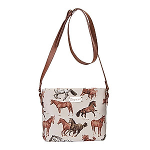 Signare Tapestry Crossbody Bag Shoulder Purse for Women In Running Horse (XB02-RHOR)