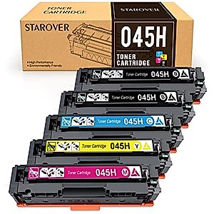STAROVER Compatible Toner Cartridges Replacement for Canon 045 045H CRG-045H Toner for Canon Color imageCLASS MF634Cdw MF632Cdw LBP612Cdw LBP612C LBP612 MF632 MF632C 634C MF634 Laser printer (5 Pack)