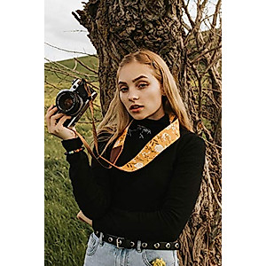Art Tribute Spring Blossom Flowers Camera Shoulder Strap Belt For All DSLR Camera – Vibrant Design Universal DSLR Strap, Multi Color Neck Belt Best Gift for Men & Women Photographers