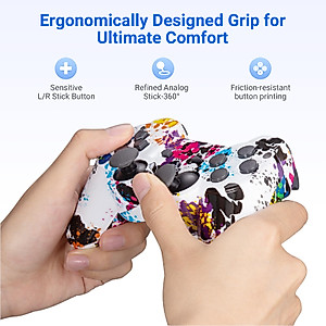 PS-3 Controller, 2 Pack Wireless Controller for PS3 for Sony Playstation-3, Double Shock, Bluetooth Connection, Rechargeable, Motion Sensor, Upgraded Remote Gamepads for PS3, 2 x USB Charging Cords