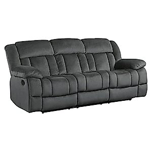 Homelegance Laurelton 90" Microfiber Double Reclining Sofa, Gray