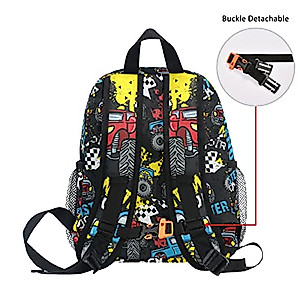 Glaphy Kid's Backpack Monster Truck Cartoon Cars Toddler Backpack for Daycare Travel, Preschool Bookbags for Boys Girls