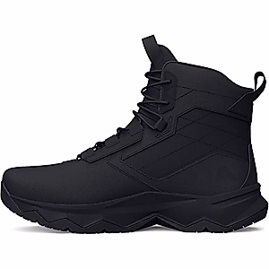 Under Armour Men's Stellar G2 6" Lace Up Boot, (001) Black/Black/Pitch Gray, 8