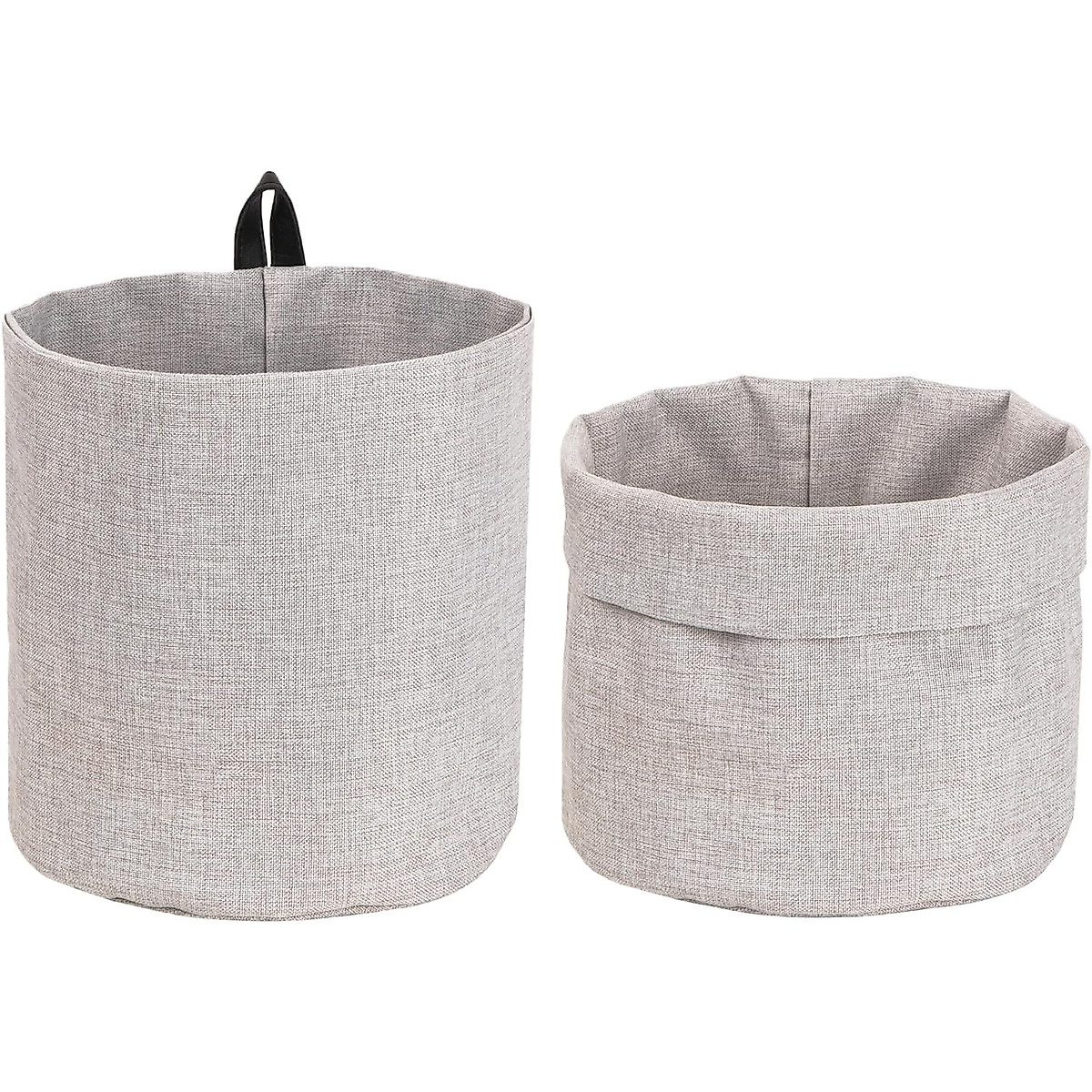 Bigso Box of Sweden Soft Hang Around Hanging Storage Basket Small | For Organizing Everyday Necessities | Collapsible Wall Hanging Storage Basket for Closets | 6.7" x 6.7" | Small | Navy