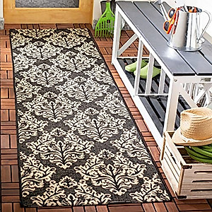 SAFAVIEH Courtyard Collection 2' x 3'7" Black/Cream CY6930 Indoor/ Outdoor Waterproof Easy-Cleaning Patio Backyard Mudroom Accent-Rug