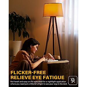 TobeBright 1.5Watt Low Watt LED Light Bulbs Equivalent to 10 Watt Night Light Bulbs,E26 Standard Base G40 Small Globe Light Bulbs,2200K Soft Warm Light Bulb for Bedroom,Amber Glass,Non-Dimmable,2-Pack