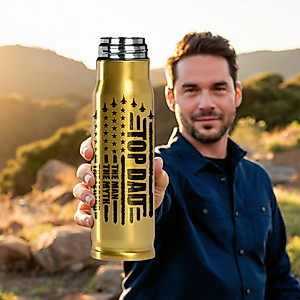 FROOBLEQUIRK 17 Oz Stainless Steel Top Dad Bullet Tumbler – Funny Gifts for Dad, Birthday, Christmas & Father’s Day Gift from Daughter, Son, Wife