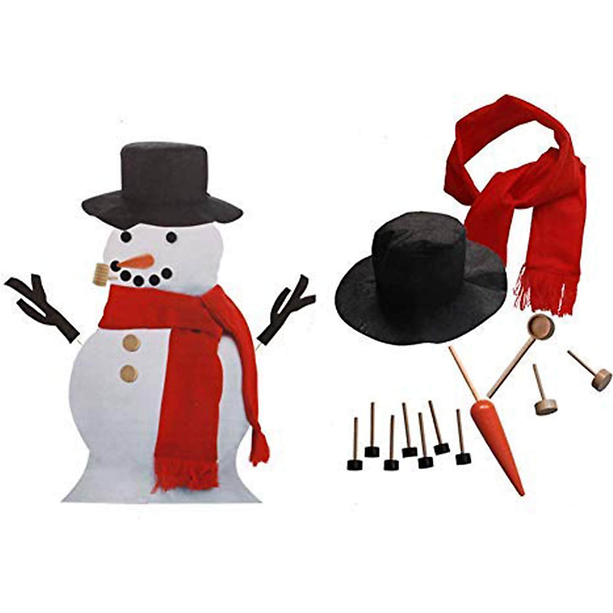 Orgrimmar Snowman Decorating Kit Snowman Making Kits Tools Winter Outdoor Toys Decoration (Medium)