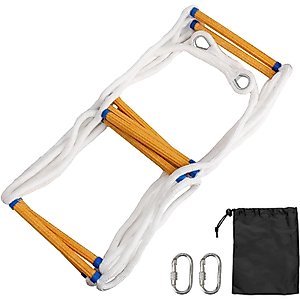 RIEJIN Fire Escape Ladder for Home Fire Emergency Ladders Safety Survival Ladders Rope Ladder Emergency Fire Must Haves House, Fast to Deploy Sturdy(147FT/45M)