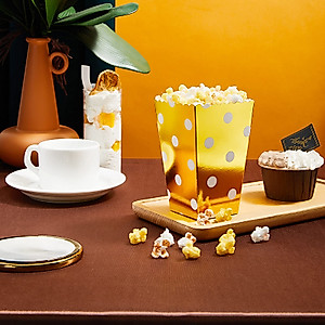 100 Pieces Miniature Resin Popcorn Decor Artificial Lifelike Popcorn Fake Popcorn Decorations with Mini Popcorn Boxes Cardboard Popcorn Container for Party DIY Photo Props, Small Popcorn Models Decor