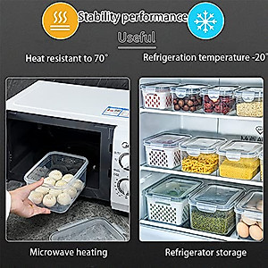 Topifare 6 Pack Fruit Storage Containers for Fridge with Strainer and Lids Fruit Containers for Fridge for Vegetable Storage, Fresh Fruits, Salad