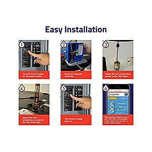 Aquanta Digital Water Heater Timer. Wifi Smart Water Heater Controller. Reduce Electricity Waste. Installs in Minutes, No Plumbing Required. For Electric Water Heater, Leak Sensor Included.