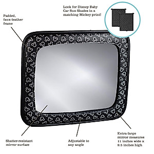 Disney Baby by J.L. Childress Adjustable Baby Car Mirror - for Rear Facing Infant, Child - Wide View, Shatterproof Car Mirror for Baby - Disney Car Travel Essential - Mickey Mouse Black