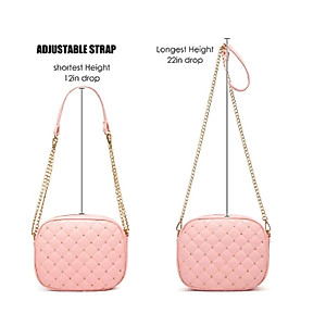 H HANBELLA - A FASHION TRENDY COLLECTION. FOREVER. - Small Pink Crossbody Purse and Handbags for women and Teens - Cute Shoulder Messenger Bags Satchels with Gold Chain for Ladies and Girls