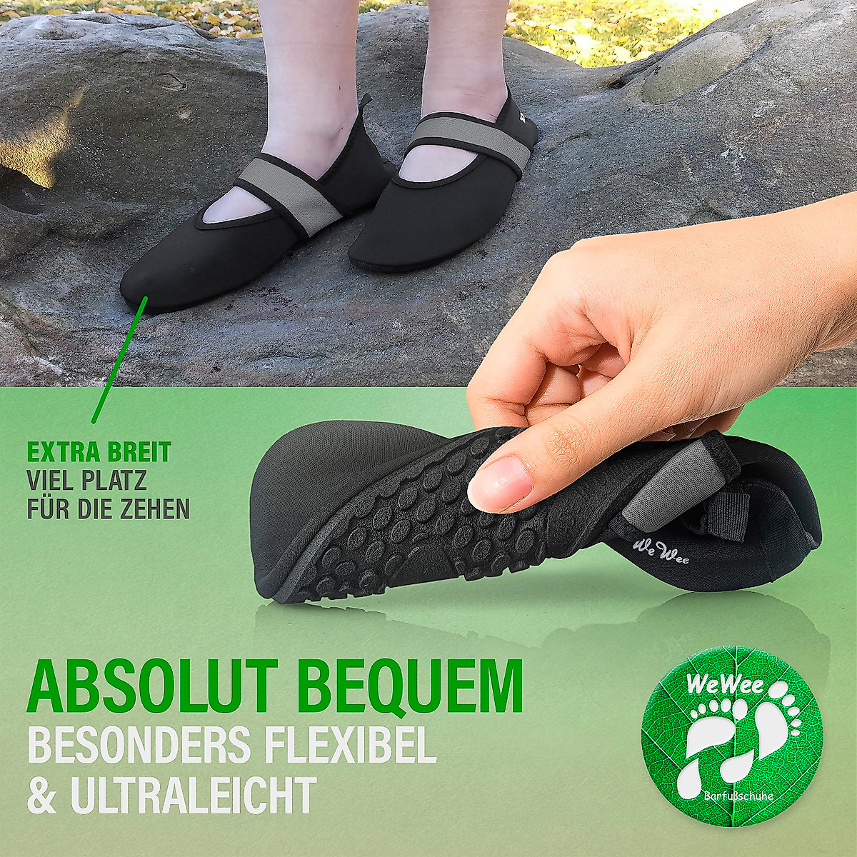 WeWee The Healthy All-Around Barefoot Shoes from Versatile Minimal Shoes with A Modern Everyday Look (Gray 9-10)