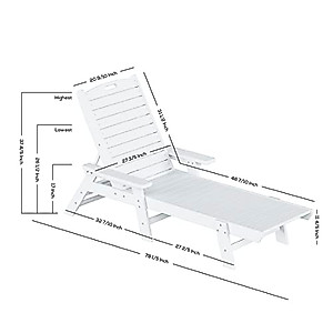 WestinTrends Malibu Poly Reclining Chaise Lounge White