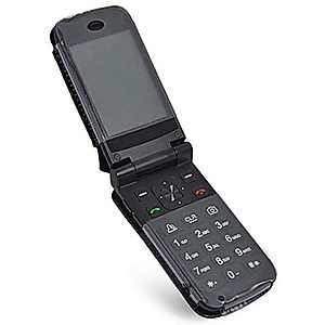 Case for Orbic Journey, Nakedcellphone [Black Vegan Leather] Form-Fit Cover with [Built-in Screen Protection] and [Metal Belt Clip] for Verizon Wireless Orbic Journey V/L Flip Phone ORB2200LBVZ