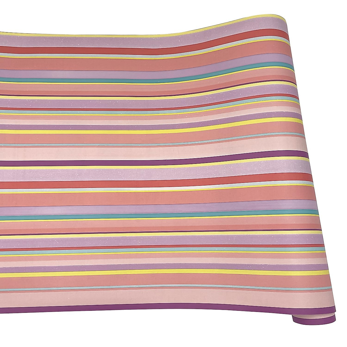 SimpleLife4U Rainbow Stripes Shelf Liner Self-Adhesive Furniture Paper Refurbish Old Makeup Storage Boxes Nightstand 17.7 Inch by 13 Feet