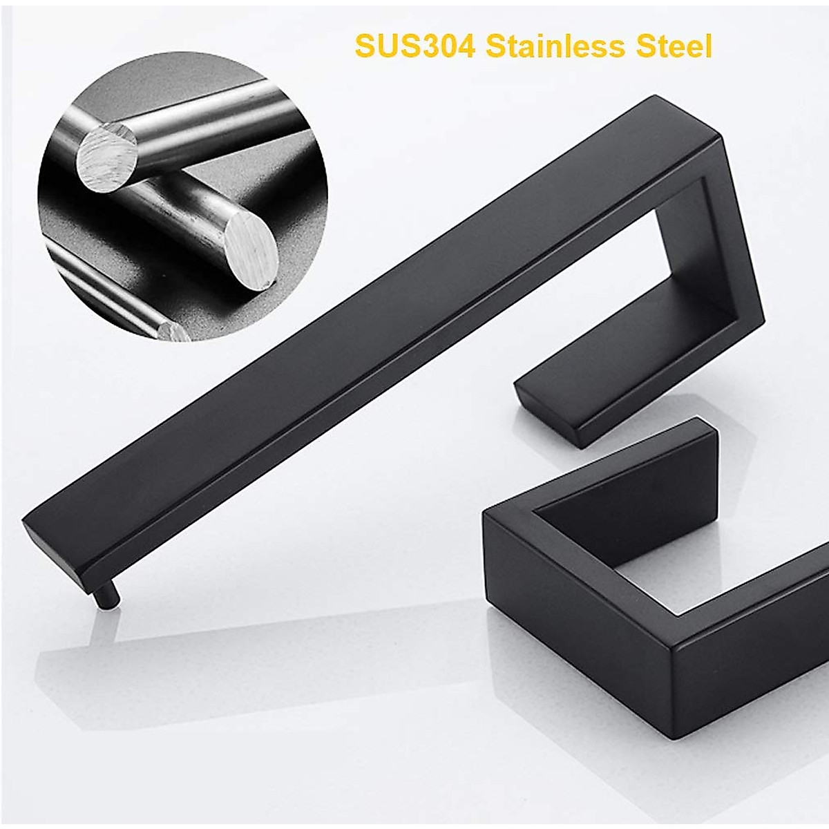 Towel Rack, Hand Towel Ring Holder SUS304 Stainless Steel, Hardware Set Towel Bar for Bathroom, Kitchen, Cabinet in Hotel or Home, Matte Black & Wall Mounted