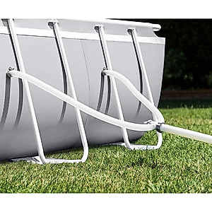 Intex Powder Coated Steel Tubing Outdoor Rectangular Frame Above Ground Pool Set with Ladder, Ground Cloth, and Filter Cartridges (6 Pack)