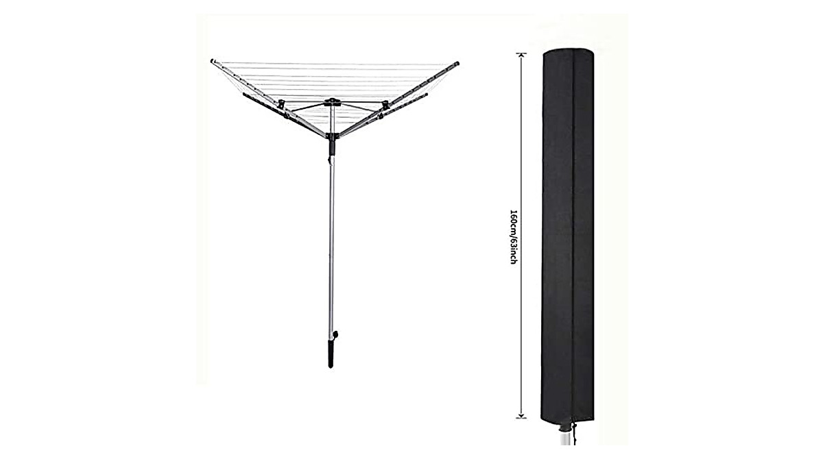 FUFRE Outdoor Umbrella Drying Rack Cover, Waterproof Clothes Drying ...