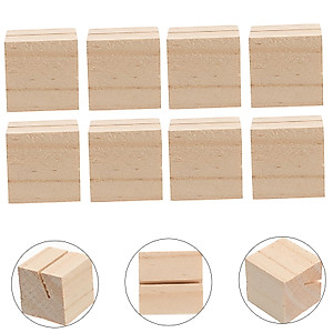 Cabilock 10pcs Business Card Bottom Seat Party Number Clip Wedding Rustic Place Card Holders Centerpieces Tabletop Accessories Wedding Cards Decor Picture Accessory Wooden