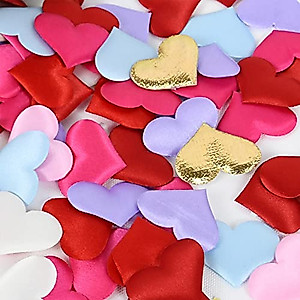 MiKoom Valentine's Day Decoration Heart Shape Petals, 500 Pcs Heart Confetti Red Heart Sponge Petals for Romantic Night, Wedding Birthday Party Supplies Decor