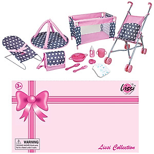 Lissi 5 Piece Doll Deluxe Nursery Play Set with Accessories