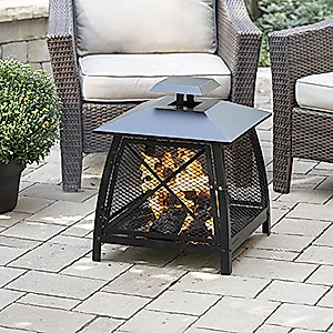 Blue Sky Outdoor Living WBF20 20” Square Wood Burning Outdoor Fireplace with 360-Degree View