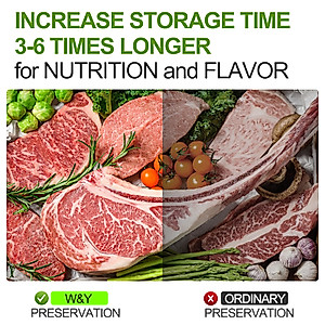 Vacuum Sealer Bags - 6" x 20' (3 Rolls), Reusable & Sous Vide, Commercial Grade, Embossed Texture, BPA-Free, Food Saver Vacuum Sealer Bags Rolls for Packing, Freezer & Cooking Storage