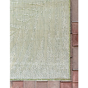 Unique Loom Outdoor Botanical Collection Area Rug - Palm (9' x 12' Rectangle, Green/ Ivory)